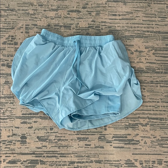 Shorts | Baby Blue Shorts With Drawstrings And Built In Shorts Womans ...